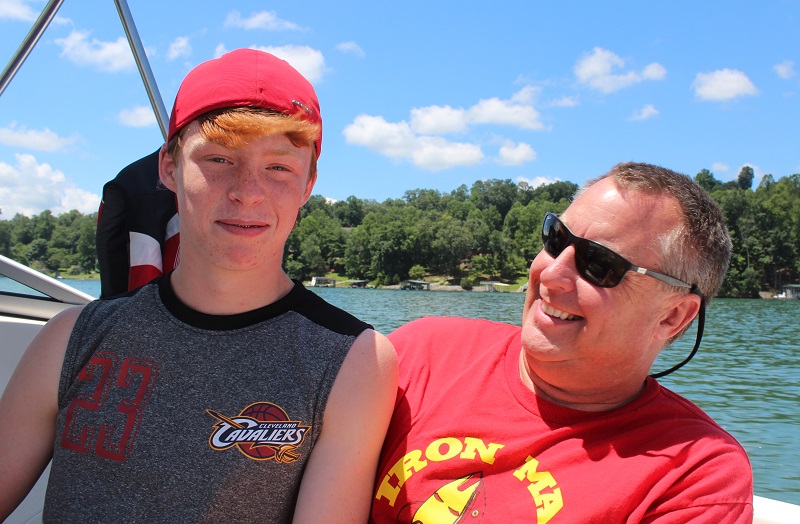 Ron & Matt boating2 | Matthew J. Stratman Foundation